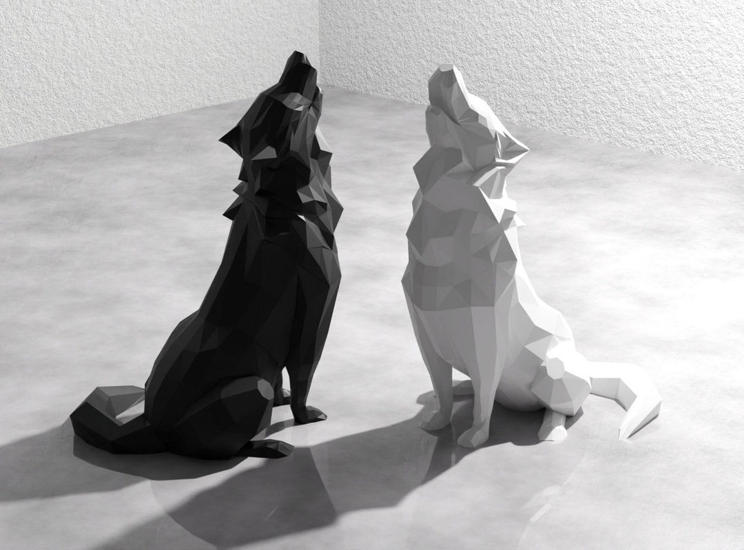 Low Poly Howling Wolf (3D Model File) (.STL) - Etsy Low Poly Howling Wolf (3D Model File) (.STL) - Etsy