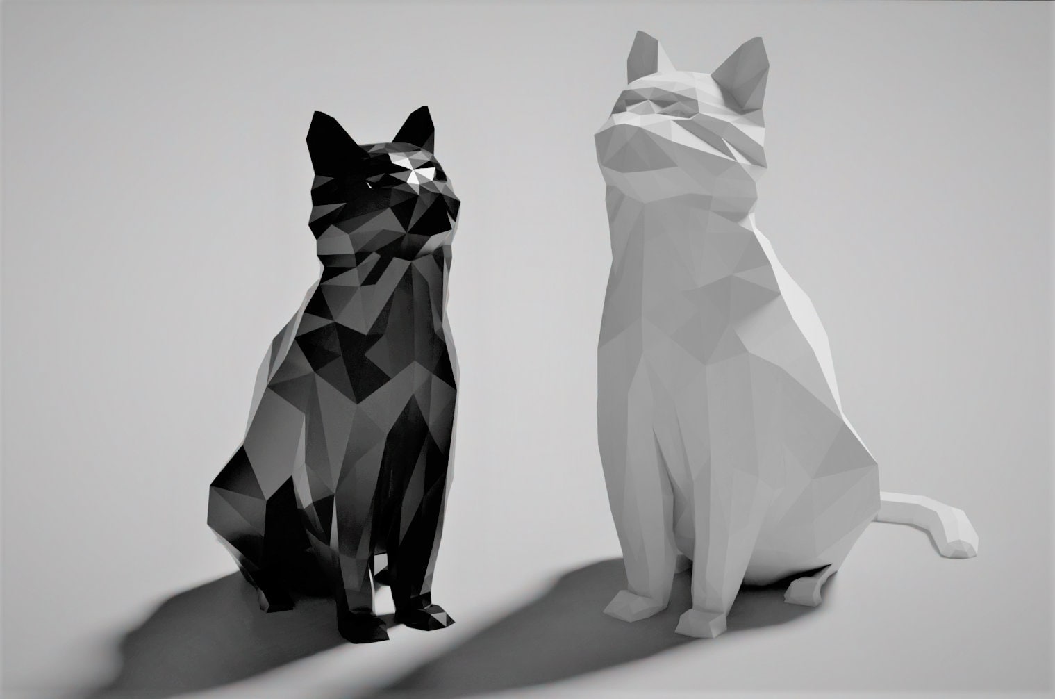 Low Poly Cat 3D Model, Digital File, STL File, Private Use - Etsy