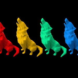 Low Poly Howling Wolf (3D Model File) (.STL) - Etsy