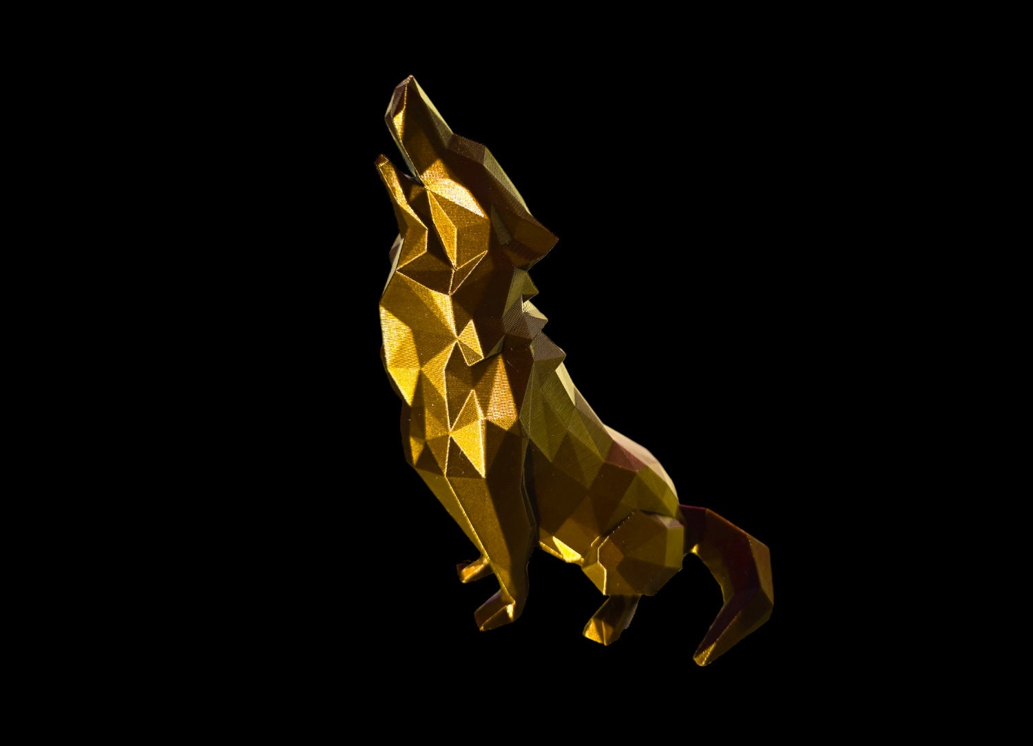 Low Poly Howling Wolf 3D Model File .STL - Etsy