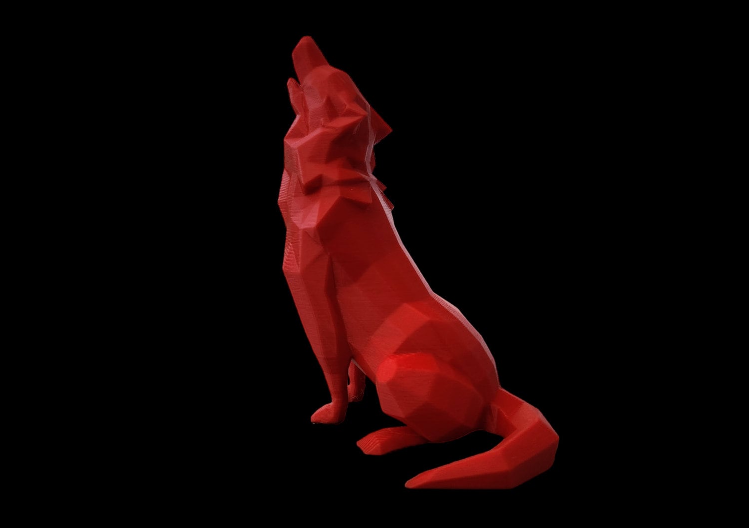 Low Poly Howling Wolf 3D Model File .STL - Etsy
