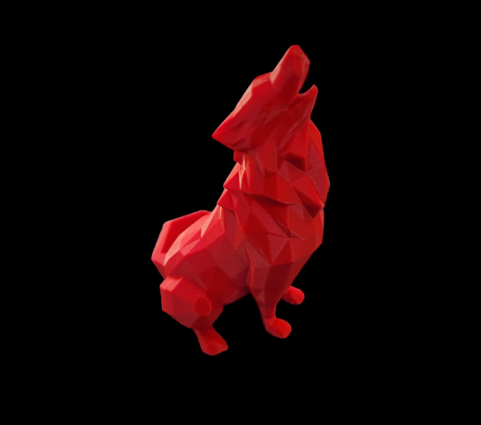 Low Poly Howling Wolf 3D Model File .STL - Etsy