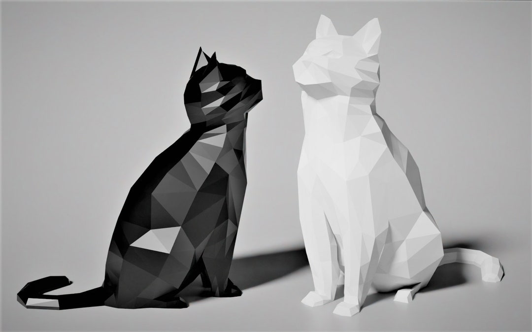 Low Poly Cat 3D Model, Digital File, STL File, Private Use - Etsy