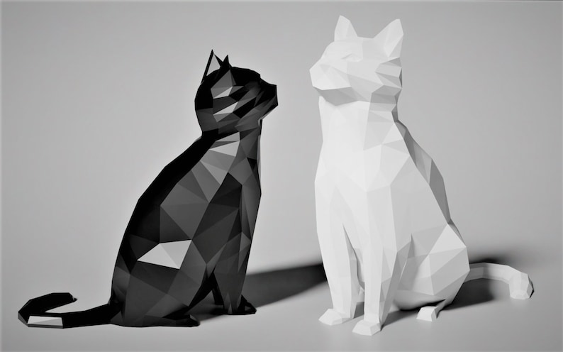 Low Poly Cat 3D Model, Digital File, STL File, Private Use - Etsy UK