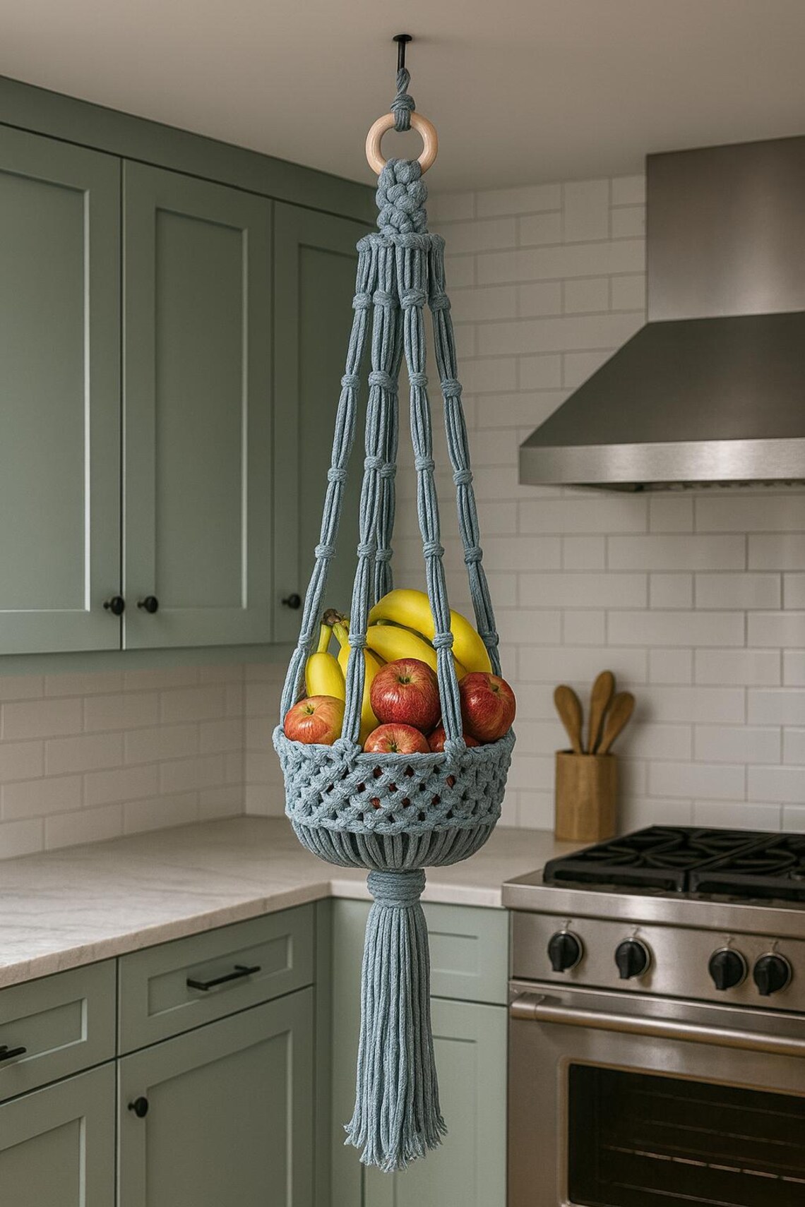 Vintage Blue Hanging Basket - Etsy