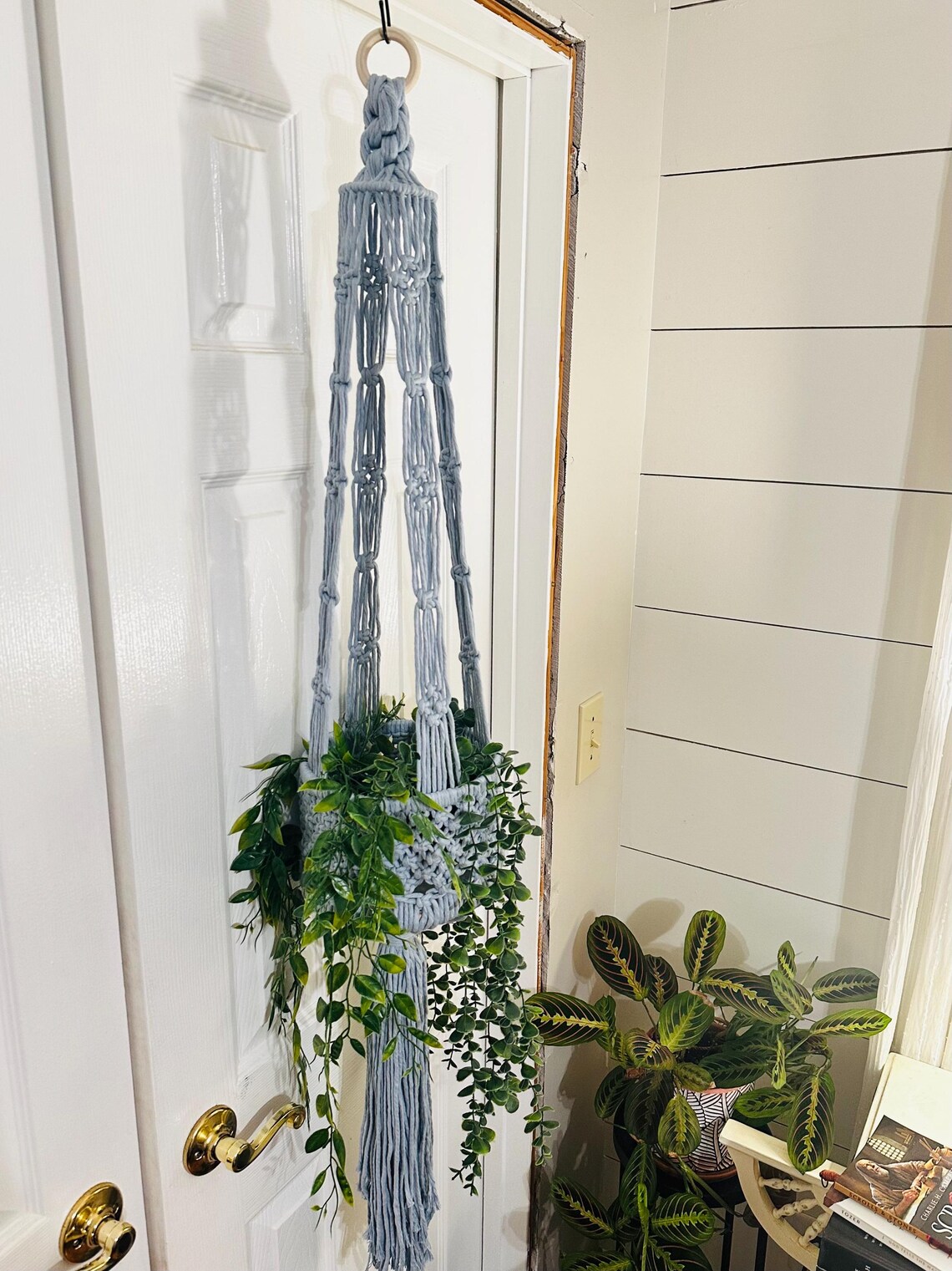 Vintage Blue Hanging Basket - Etsy