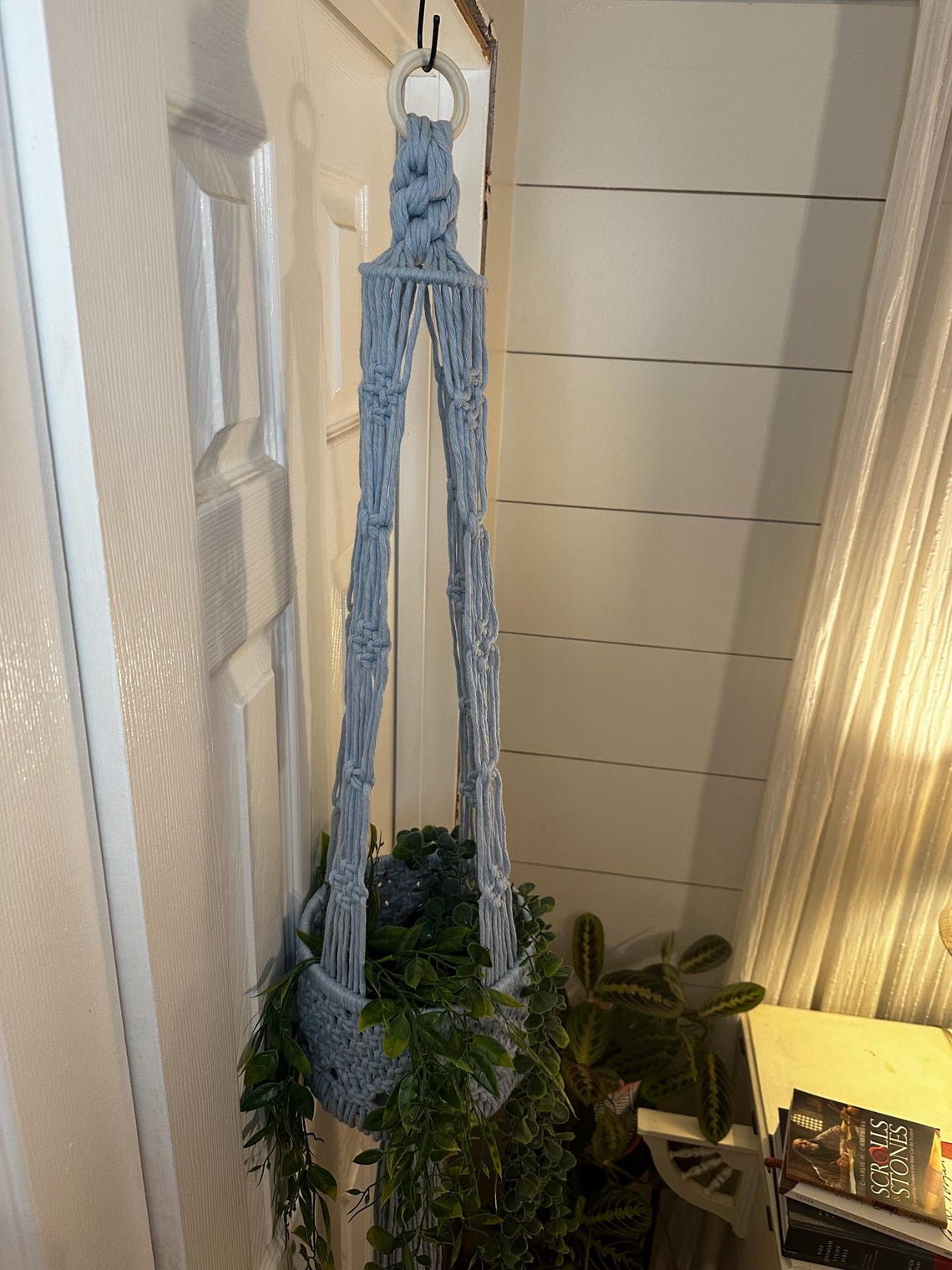 Vintage Blue Hanging Basket - Etsy