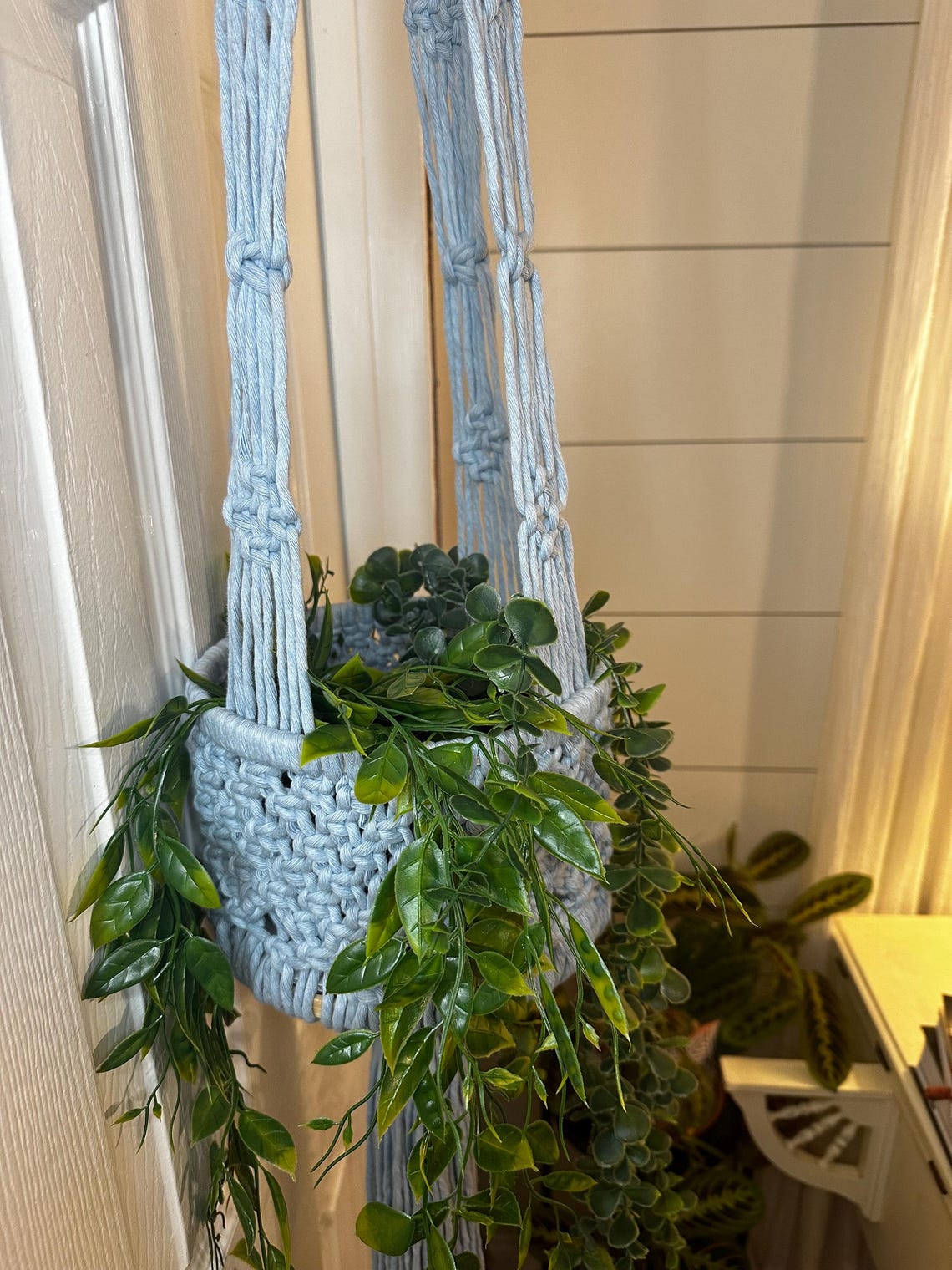 Vintage Blue Hanging Basket - Etsy
