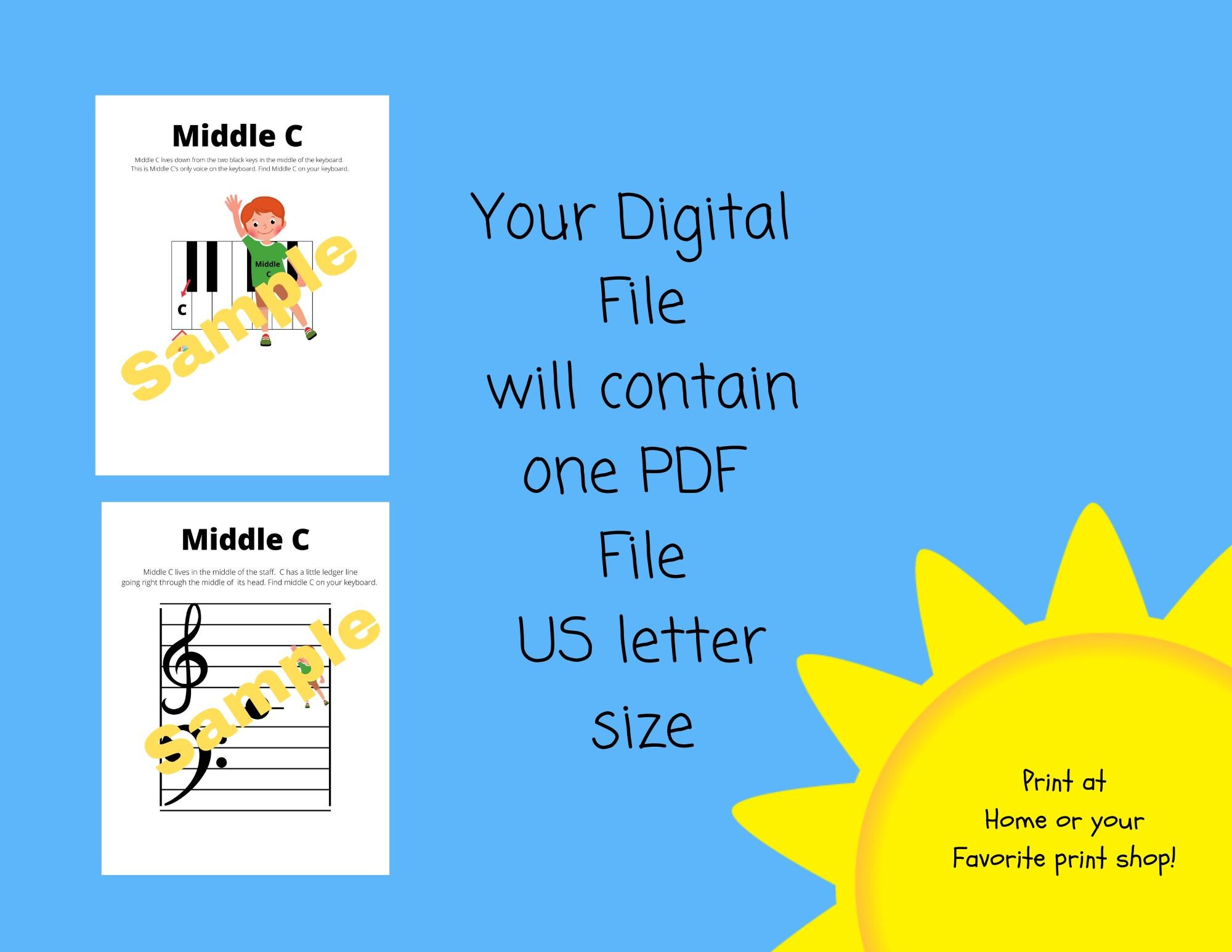 Beginner Piano Worksheets - Etsy