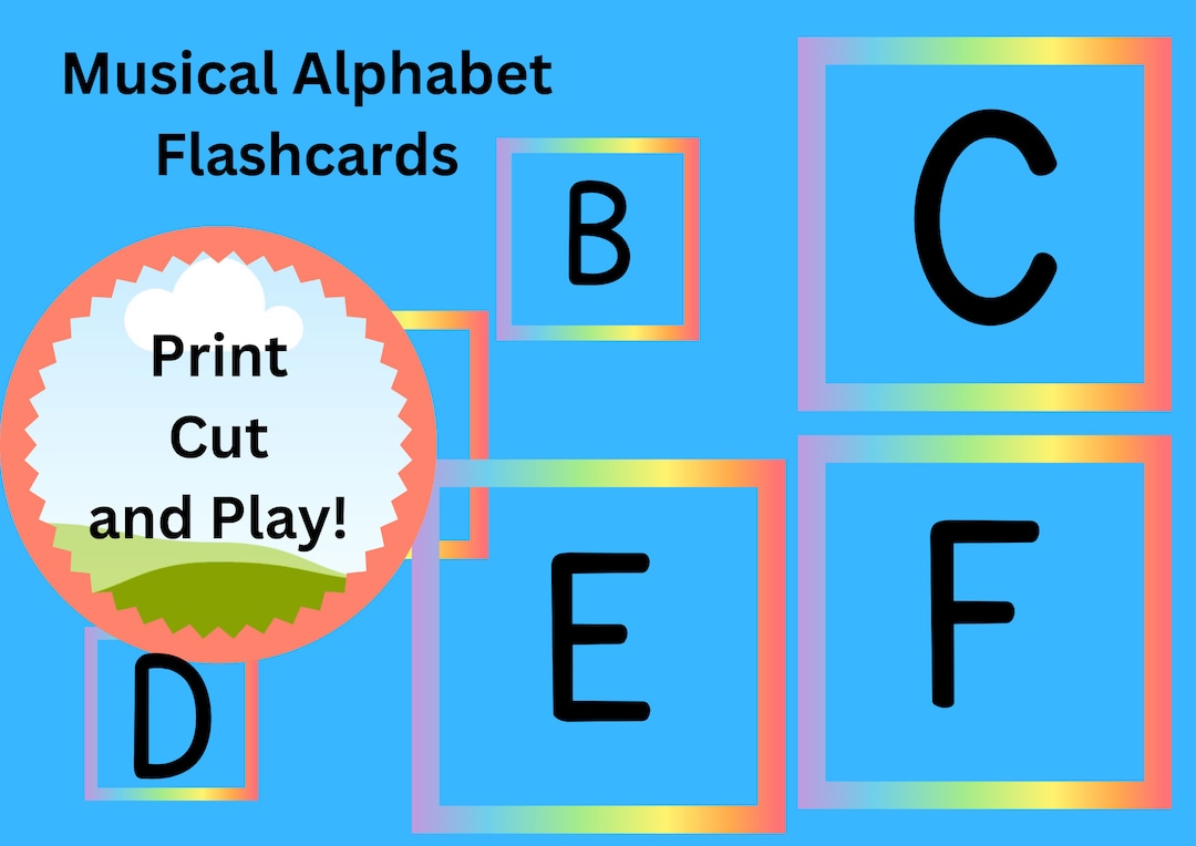 Musical Alphabet Flashcards!!! Primer Level Beginning Piano Letter ...