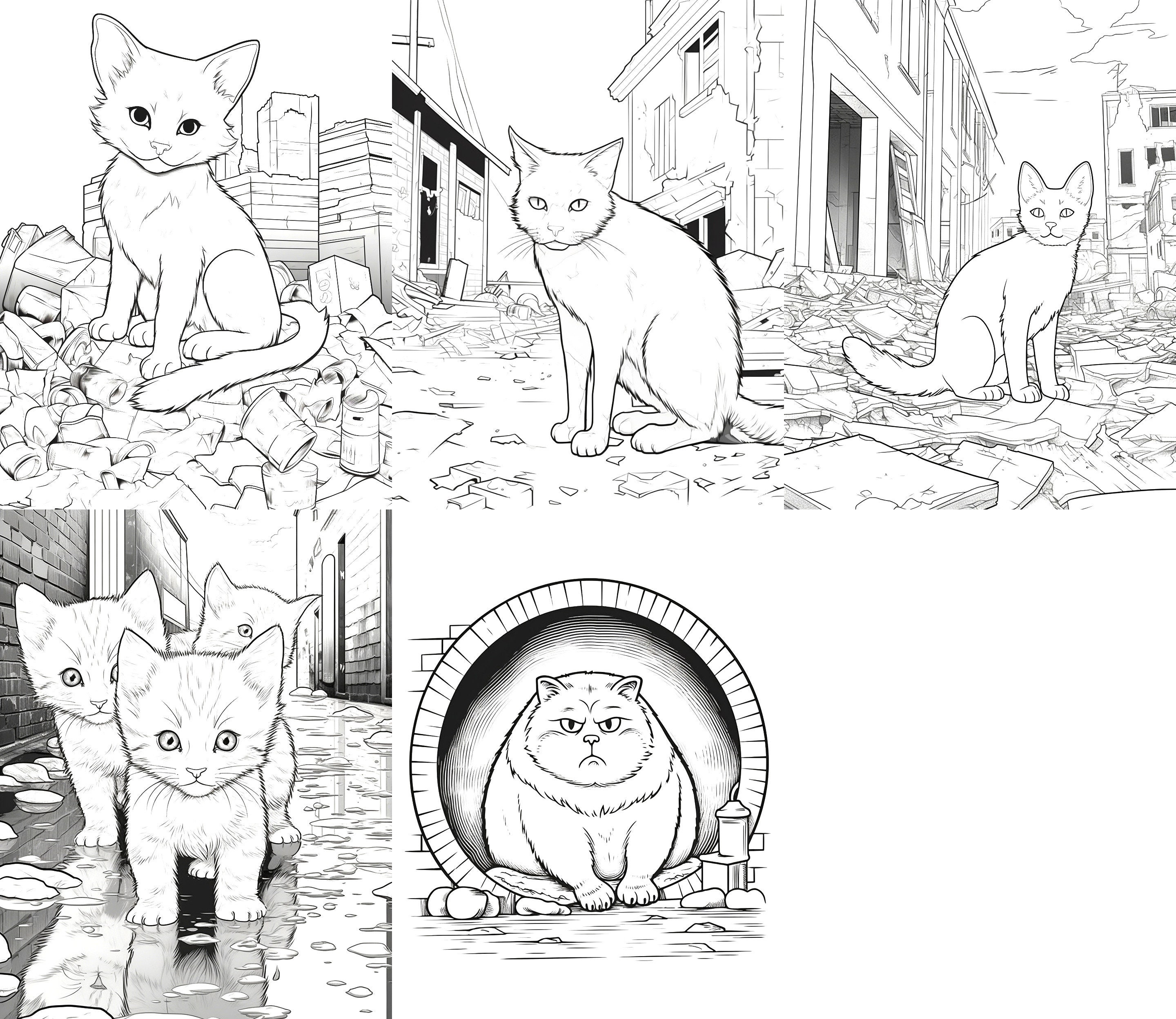 32 Printable Cat Coloring Pages Alley Cats: Series 1 Unveiling the ...