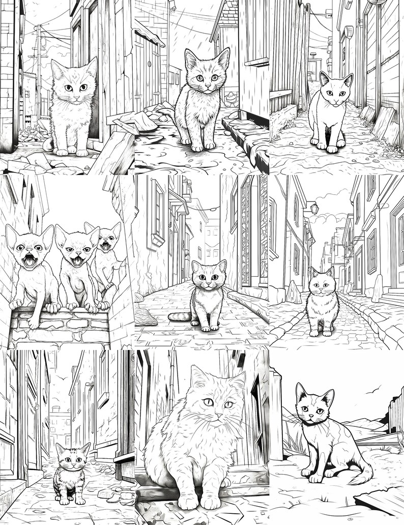 32 Printable Cat Coloring Pages Alley Cats: Series 1 Unveiling the ...