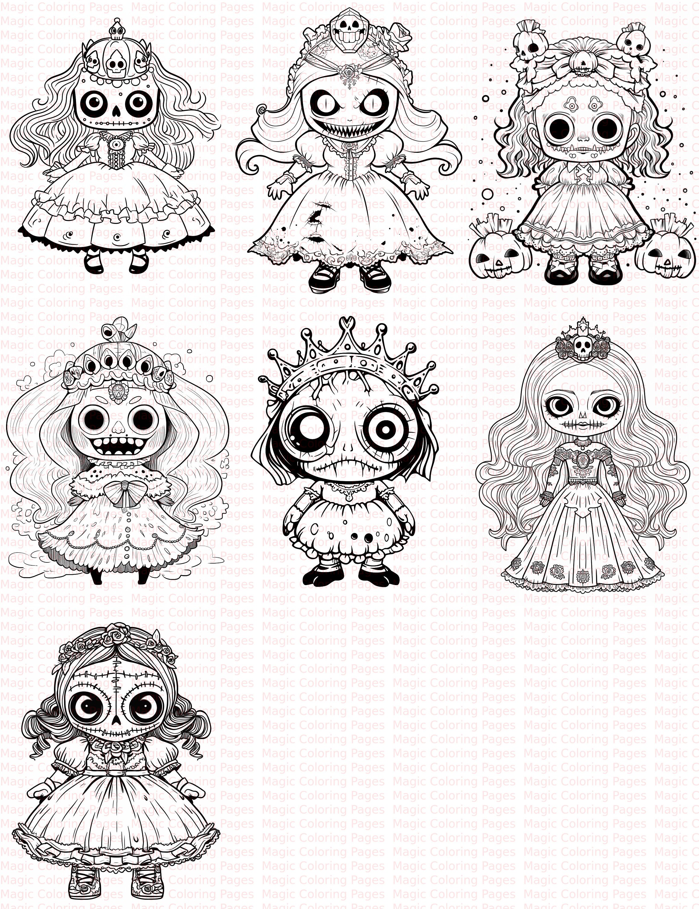 Printable Halloween Coloring Pages 34 Spooky Monster - Etsy