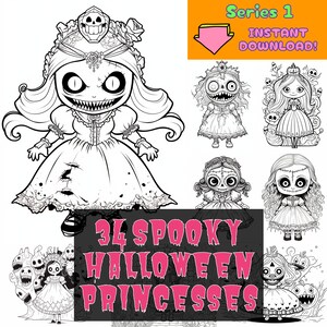 Printable Halloween Coloring Pages 34 Spooky Monster - Etsy