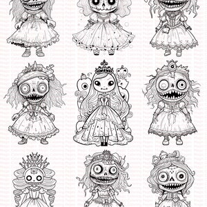 Printable Halloween Coloring Pages 34 Spooky Monster - Etsy