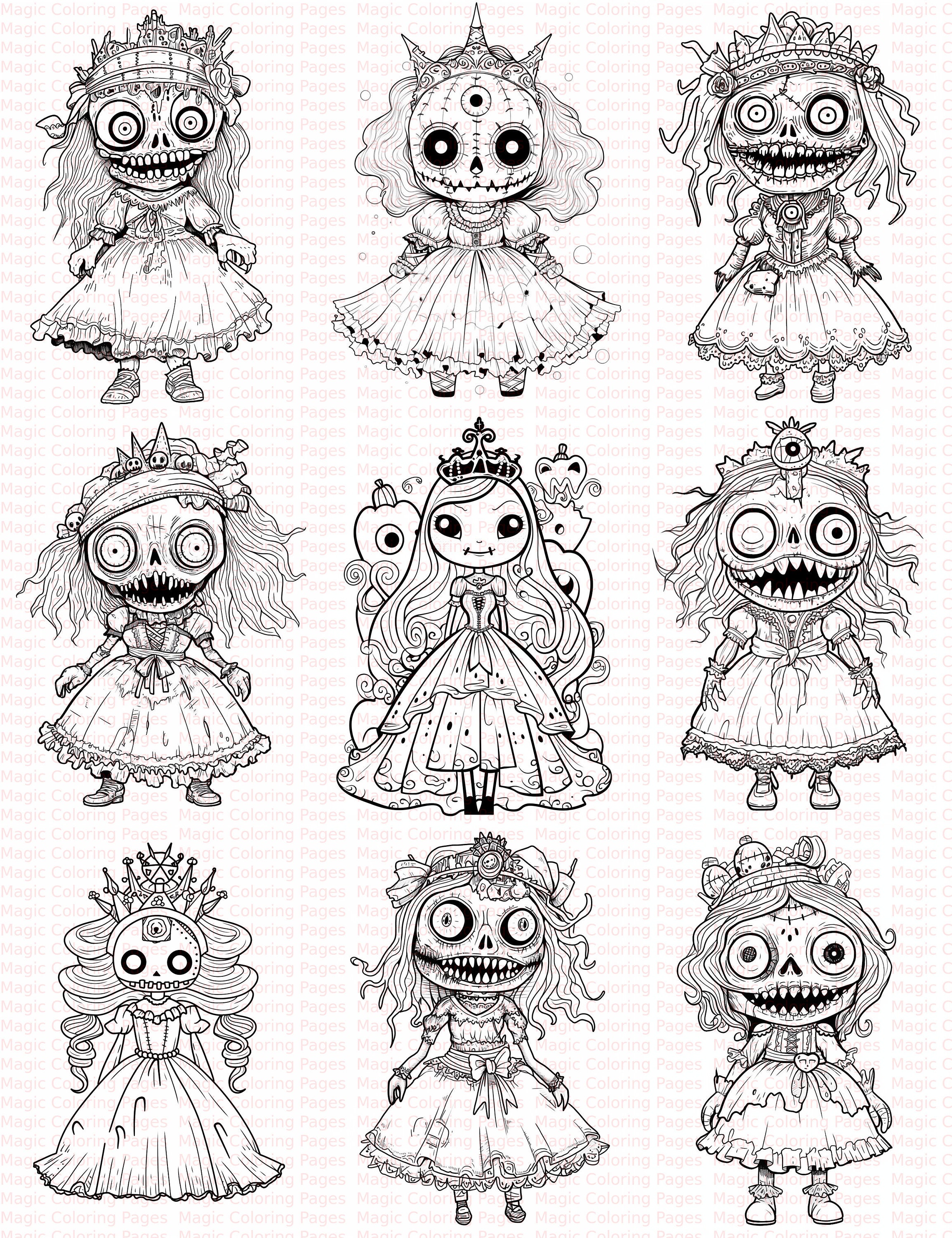 Printable Halloween Coloring Pages 34 Spooky Monster - Etsy