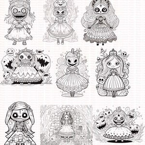 Printable Halloween Coloring Pages 34 Spooky Monster - Etsy