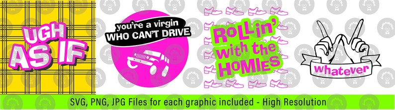 Clueless Art, SVG, PNG, EPS for Cricut, Digital Graphics, Cookie Prints ...