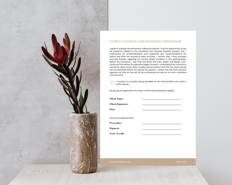 Permanent Makeup Form Editable PMU Consentform Template Printable ...