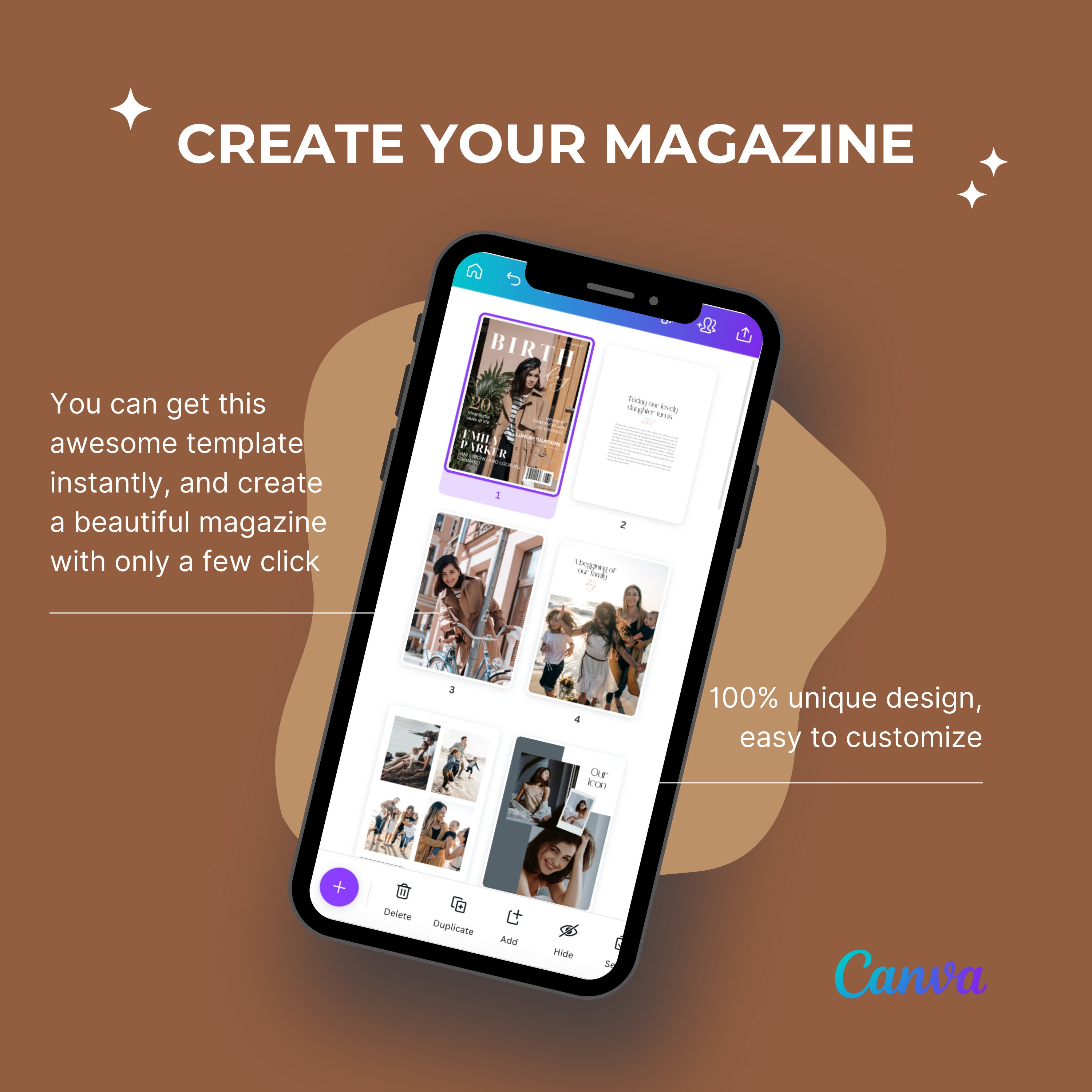 Editable Canva Template for Personalized Magazine, Personalized Gift ...