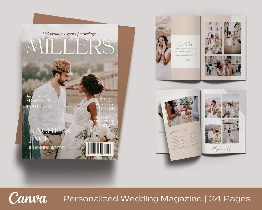 Wedding Magazine, Editable Canva Template, Parents of the Bride Gift ...