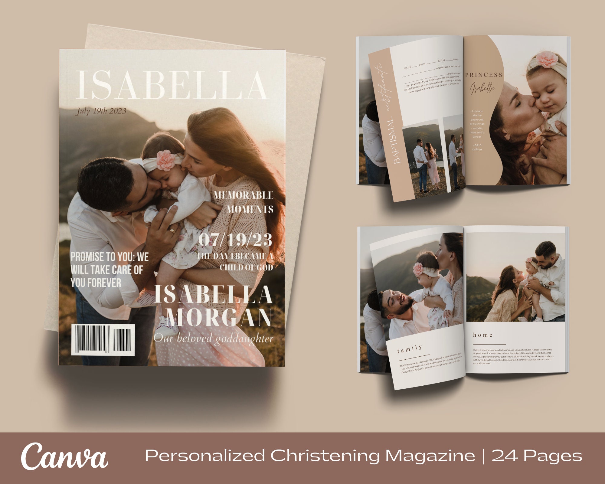 Christening Magazine, Baptism Gift Girl, Baptism Gift Boy, Personalised ...