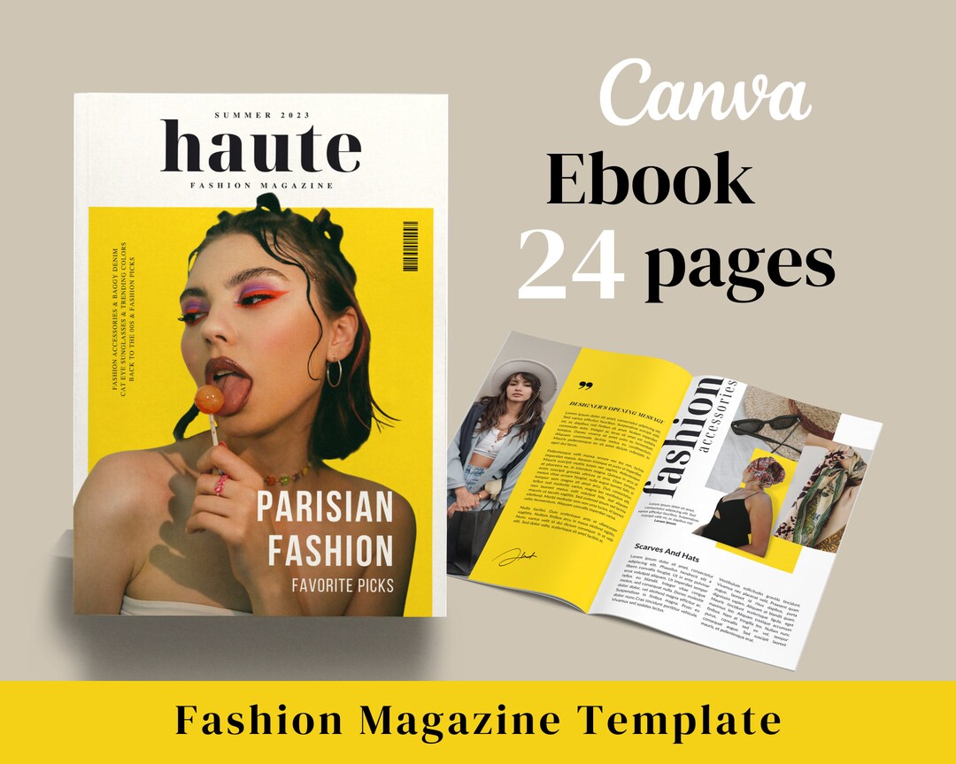 Fashion Magazine Template Canva Template Digital Magazine Template ...
