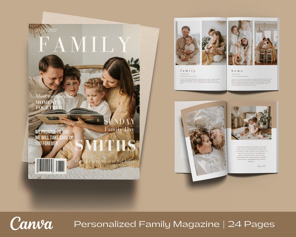 Editable Canva Template for Personalized Magazine - Etsy