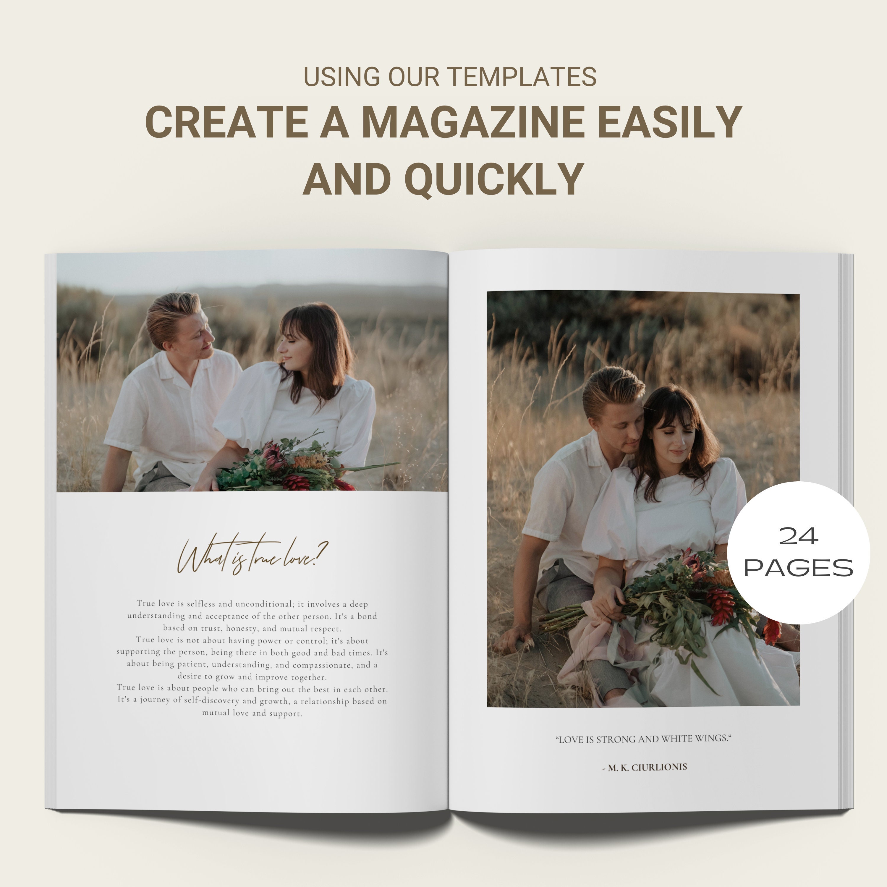 Valentine's Day Magazine, Pre Written Content, Canva Magazine Template ...