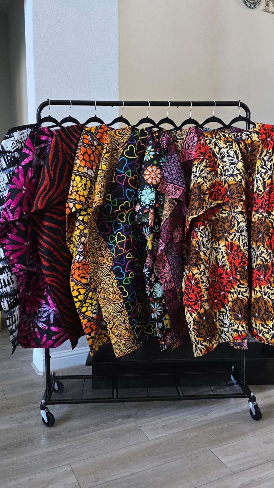 Ankara Dress With Pockets | Loose Fit Top & Black Orange Tunic | Color ...