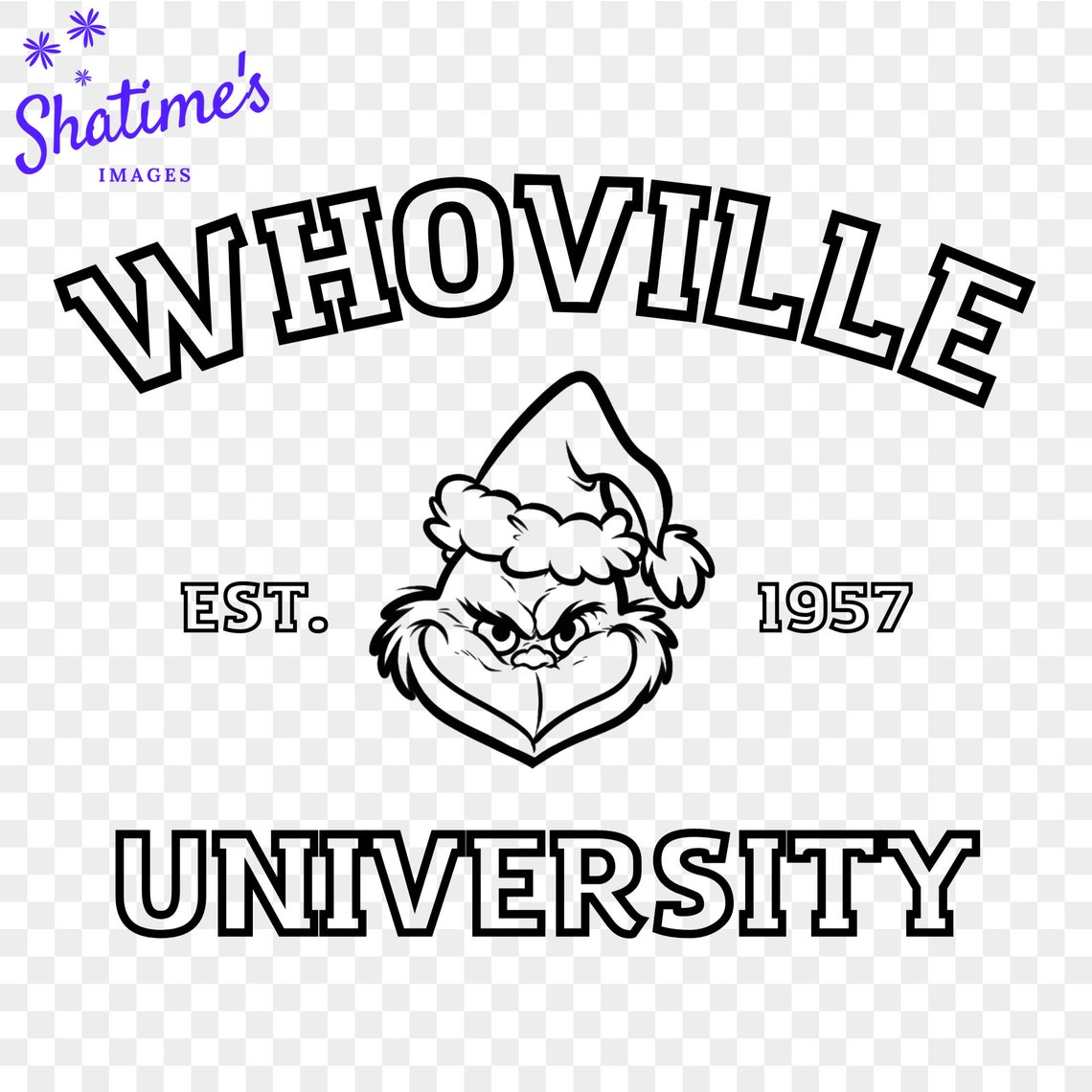 Grinch Whoville University SVG PNG Bundle of Two Whoville Clipart ...