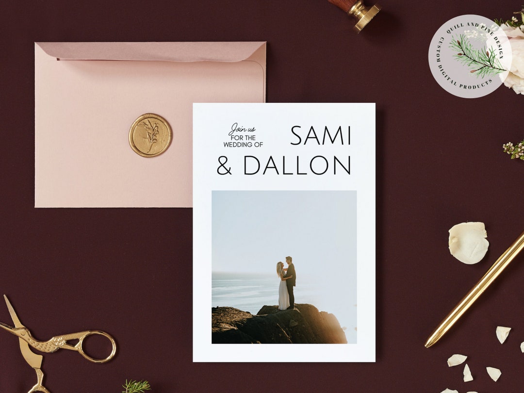 Modern Custom 2-sided Wedding Invitation - Etsy