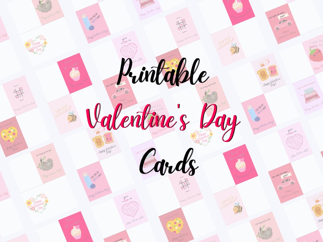 Printable Valentine's Day Cards PDF Print Cute Valentines Day Card Nerd ...