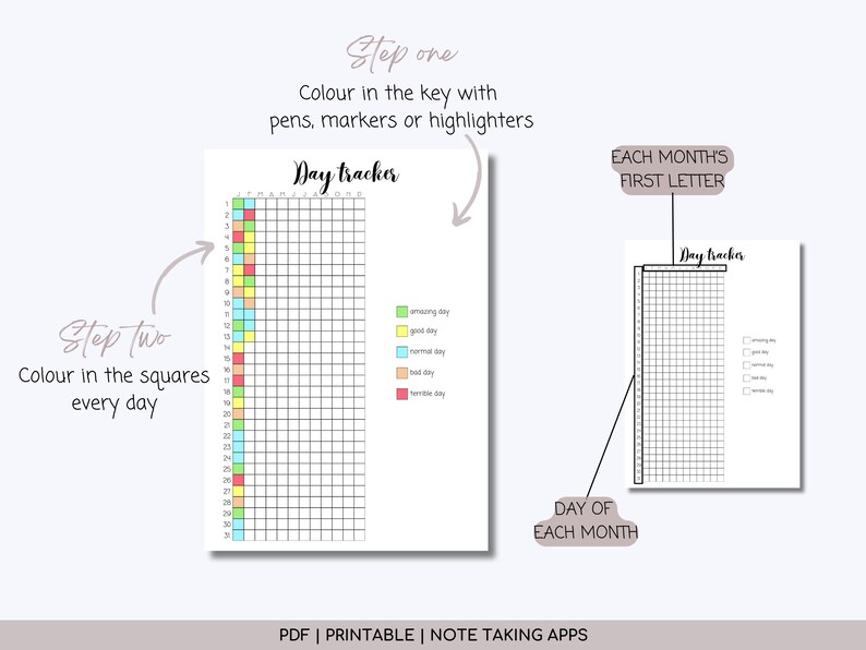 Year in Pixels Bullet Journals Trackers Planners Bundle Digital PDF ...