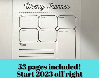 Weekly Planner Printable, Groovy Weekly Calendar, Digital Calendar - Etsy