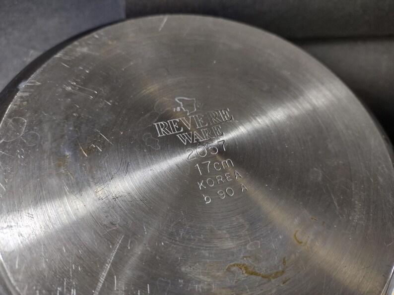 Vintage Revere Ware 5 and 7 Tri-ply Disc Bottom Stainless Steel ...