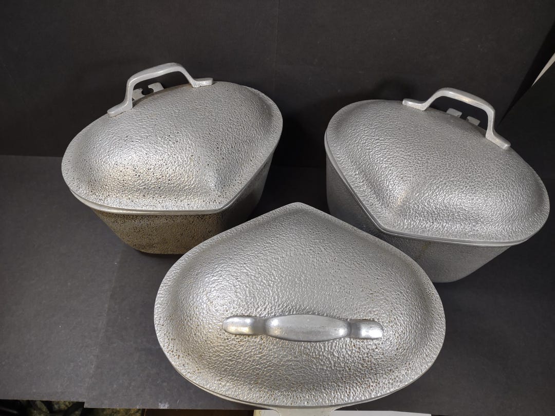 Silver Seal Aluminum Cookware Set: 1930s Econ Trio Stewing Pots Vintage ...