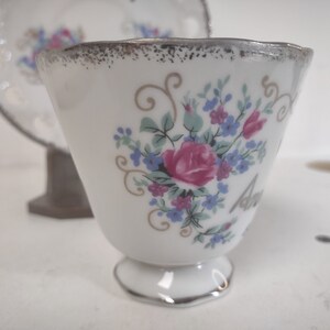 Bone China Teacup and Saucer Set Vintage 25th Anniversary Marked G ...