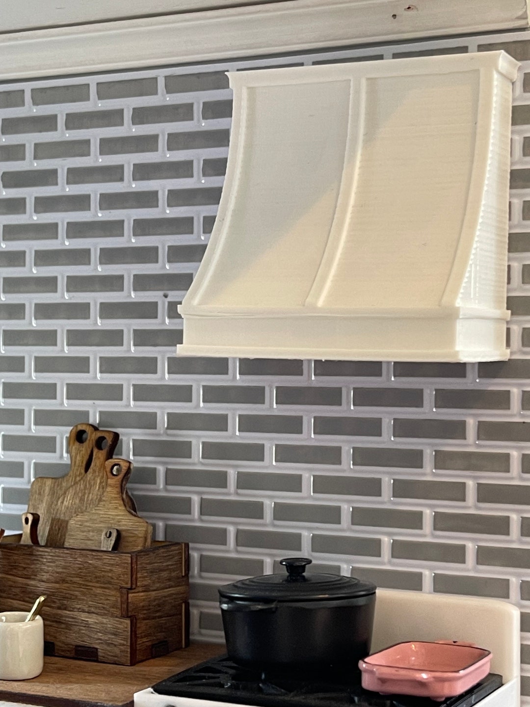 Dollhouse Kitchen Hood // 1/12 Scale // 3D Printed Stove Hood // Black ...