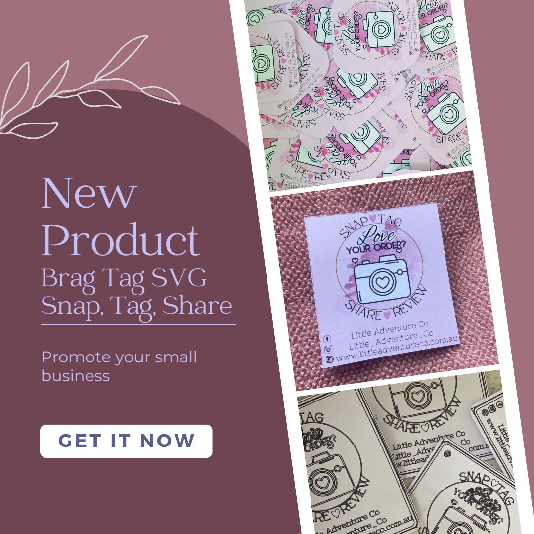 Brag Tag SVG Share Snap Review, Social Small Business Product Tag Thank ...