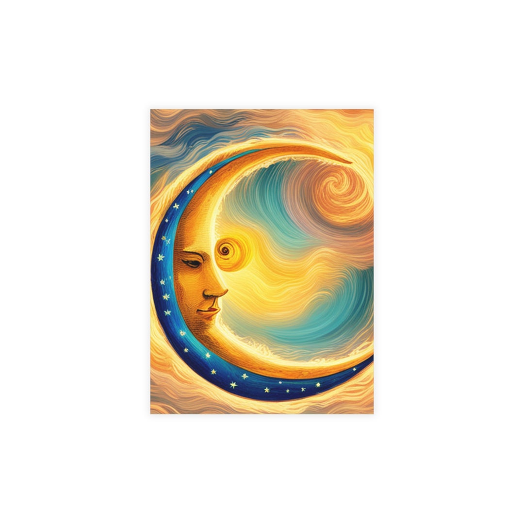 Crescent Moon Celestial Cards Postcard Bundles envelopes Included - Etsy