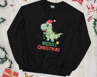 T Rex Sweater Christmas - Etsy