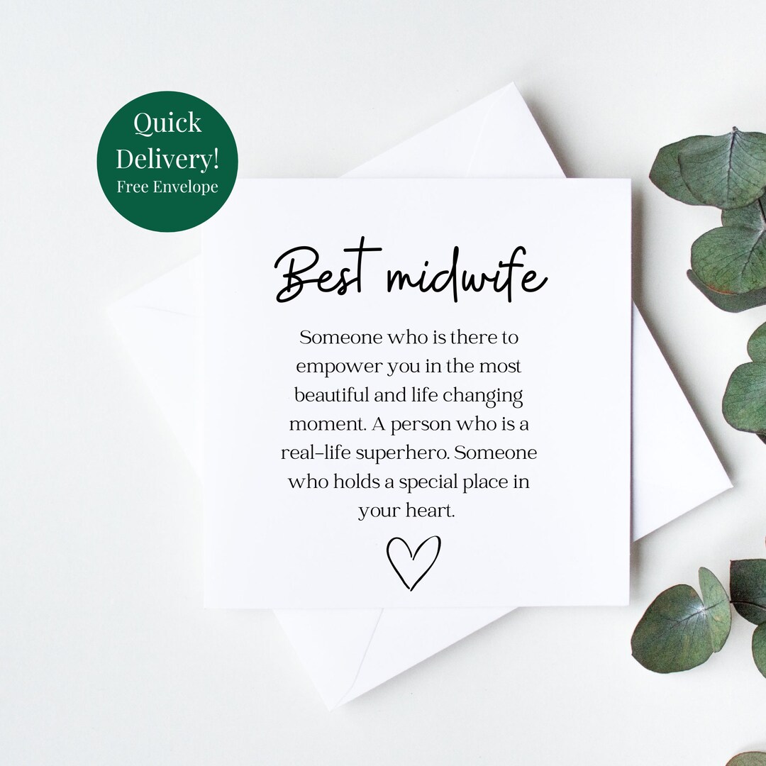 Best Midwives Card Gif Midwife Thank You Cards for Midwifes - Etsy