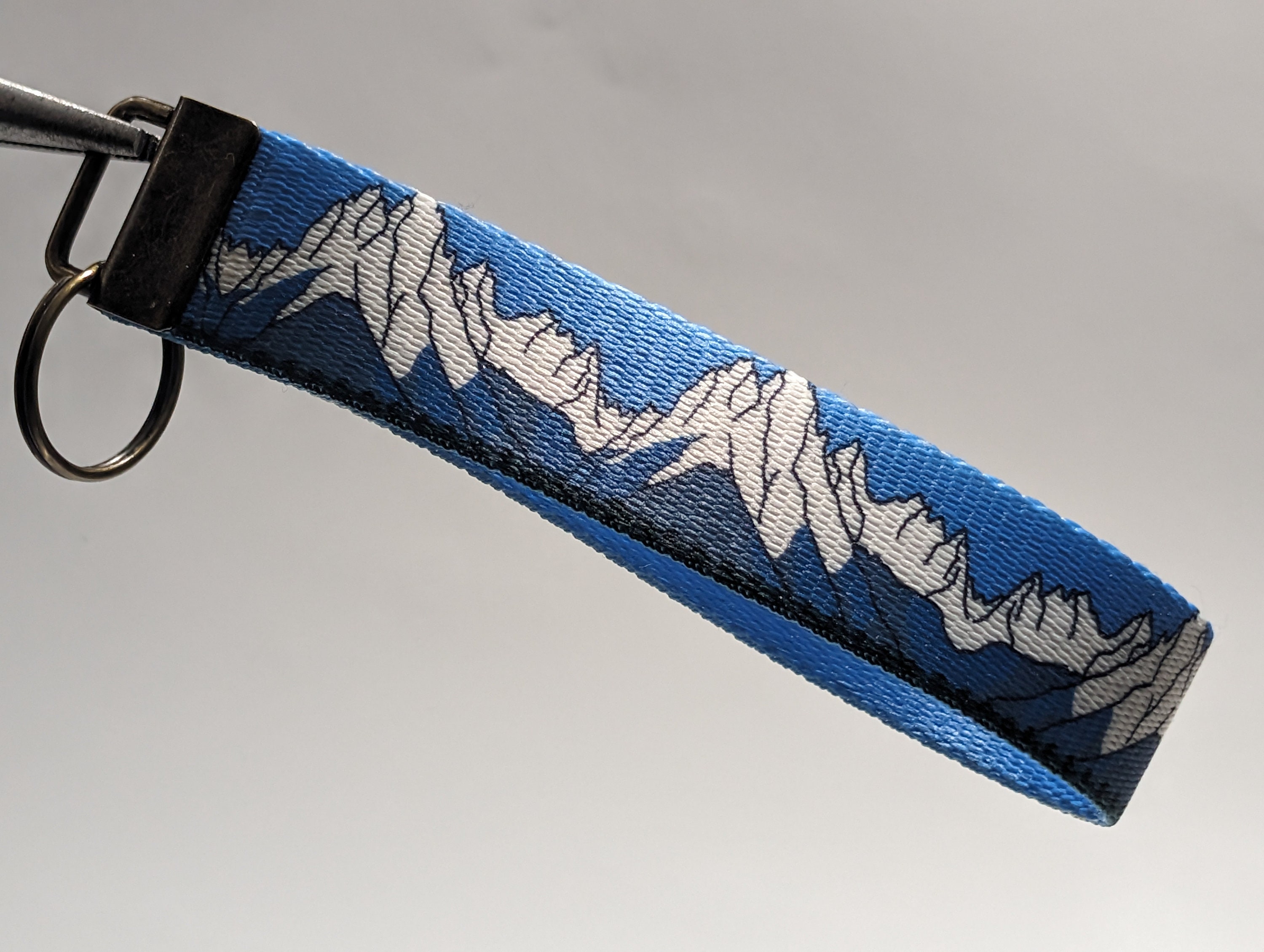 Mountain Range Polyester Wristlet, Key Fob, Keychain, Mountain Wristlet ...