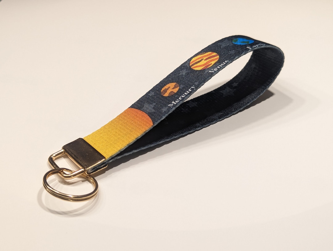 Solar System Polyester Wristlet, Key Fob, Keychain, Space Wristlet ...