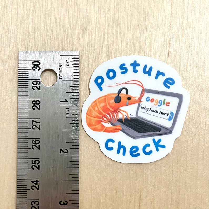 Shrimp Posture Meme Sticker | Matte Water Resistant Sticker | Cute ...