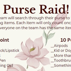 Purse Raid Bridal Shower Game - Etsy