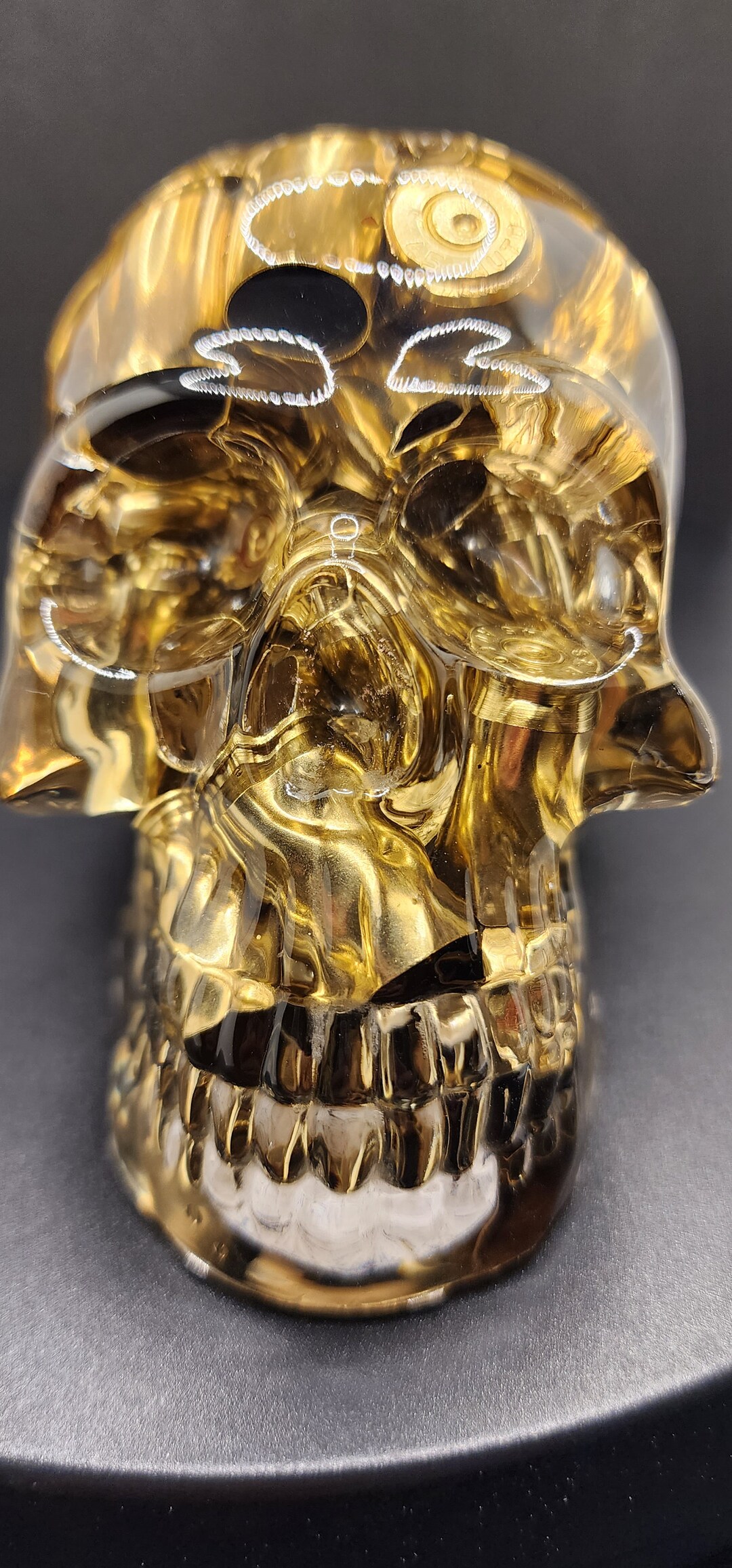 Clear Epoxy 45mm Brass Bullet Skull Epoxy Skull Perfect - Etsy