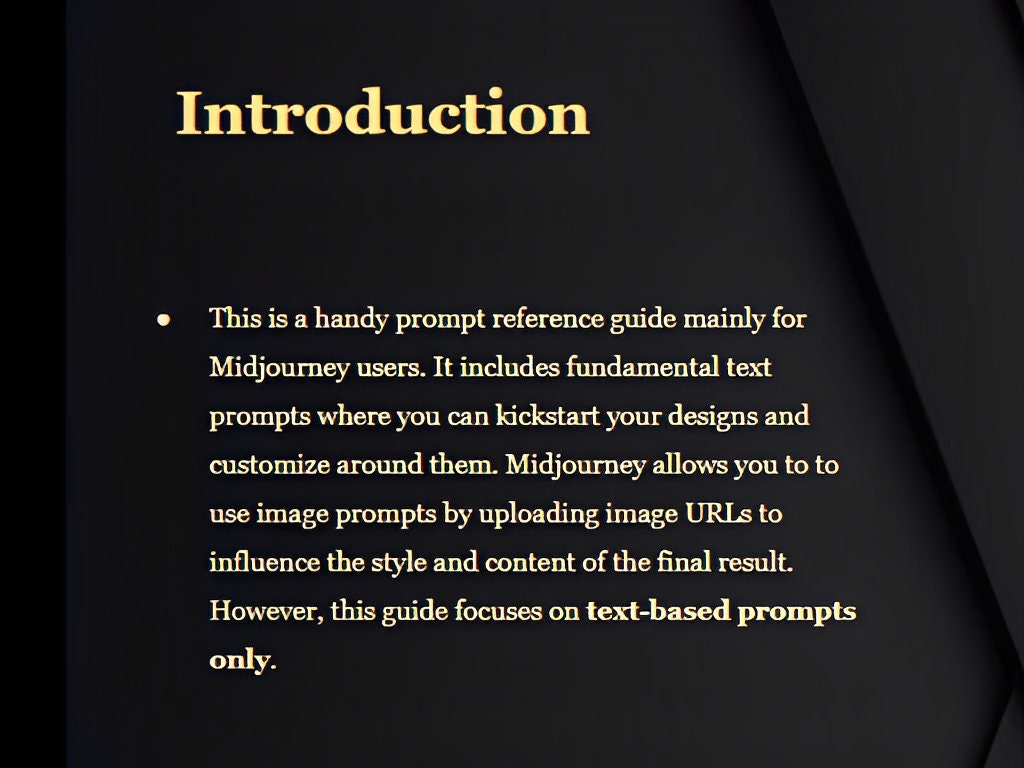 Midjourney Guide Midjourney Prompt Guide V5 Text Prompts for AI Artists ...