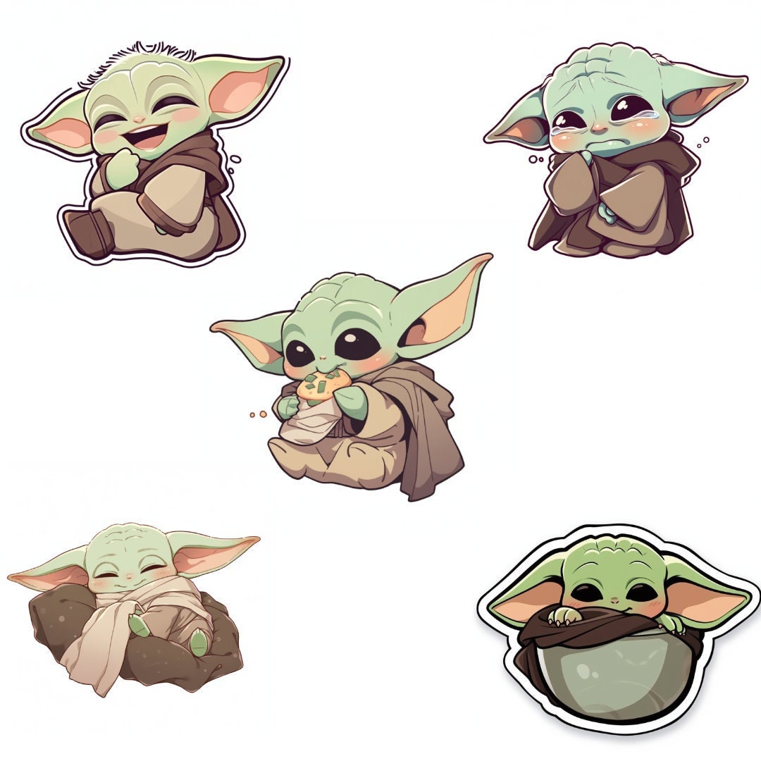 Instant Download Clip Art Baby Yoda Grogu Stickers for Nursery - Etsy
